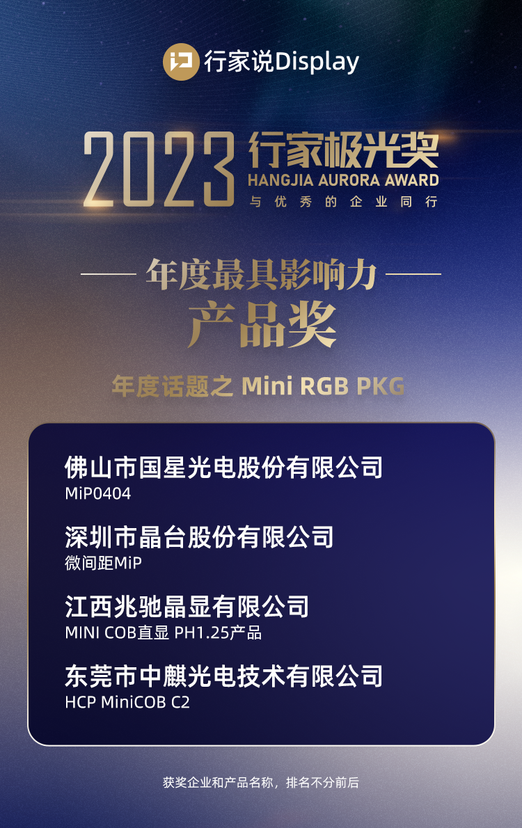 2023显示行家极光奖|19大榜单重磅公布-电子工程专辑