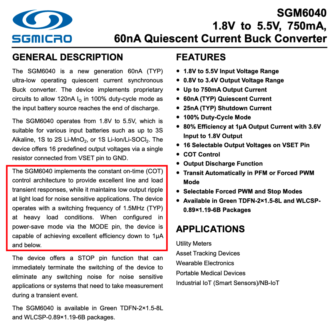 从圣邦微SGM6040学习DCDC-COT架构-电子工程专辑