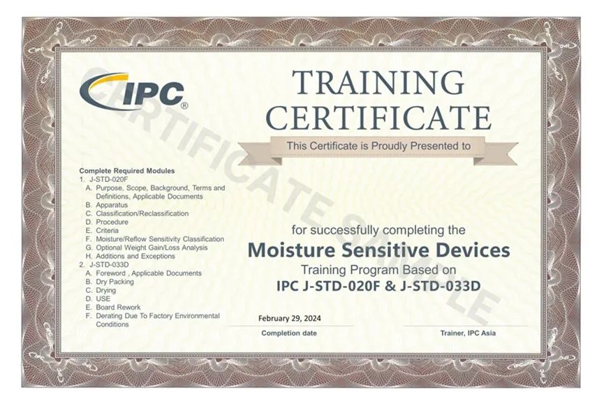 职业教育|IPC/JEDEC-J-STD-020/033湿敏器件分级与管控新版课程介绍-电子工程专辑