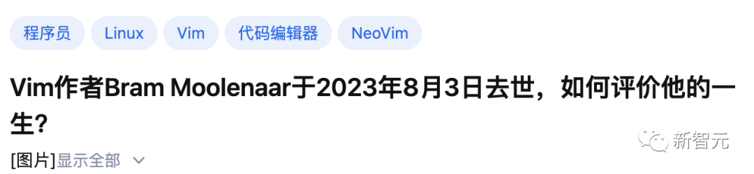 年仅62岁！开源巨擘「Vim之父」因病离世，一生写下Vim传奇-电子工程专辑