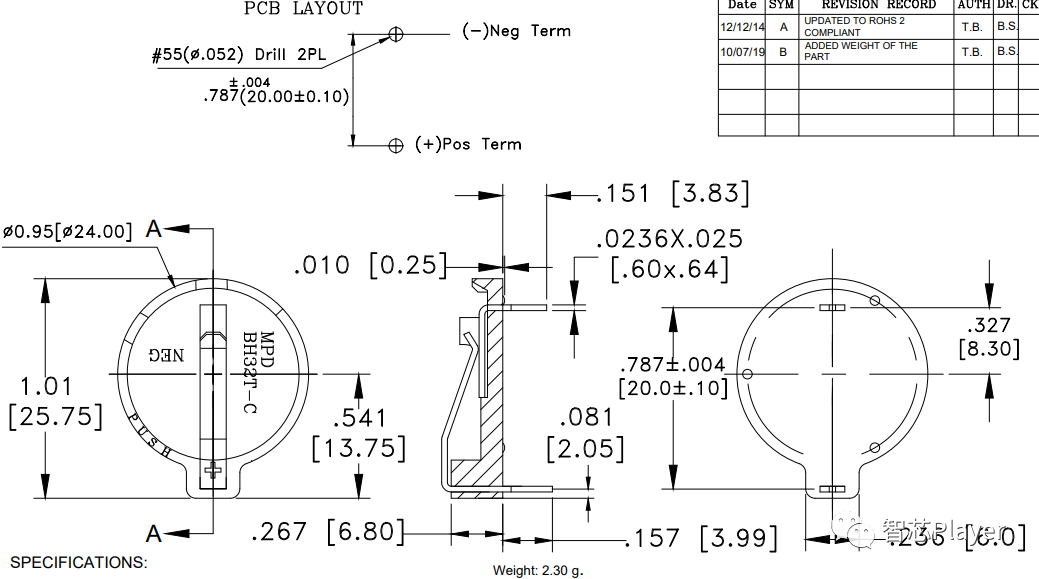 【AD封装】纽扣电池座插件贴片(带3D)-电子工程专辑
