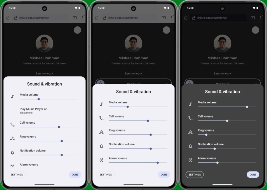 Android15再曝：音量调节面板UI新调整、或原生集成卫星通信-电子工程专辑